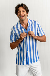 Light Blue Striped Nashie | Men’s Short Sleeve Rashie Alternative